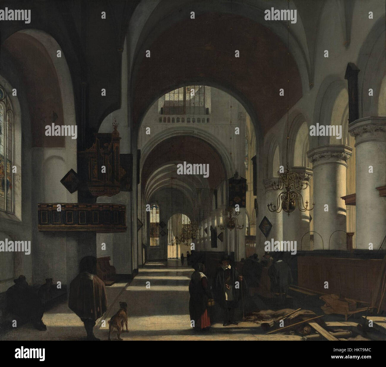 A painting by Emanuel de Witte, a renowned 17th-century Dutch artist ...