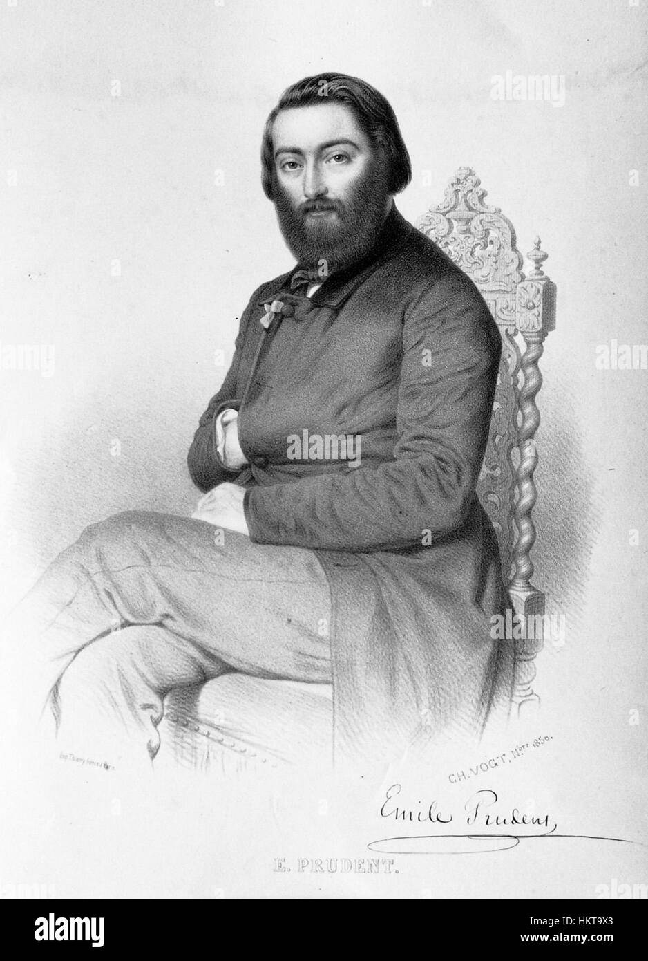 Emile Prudent's lithograph captures a historical scene with intricate ...