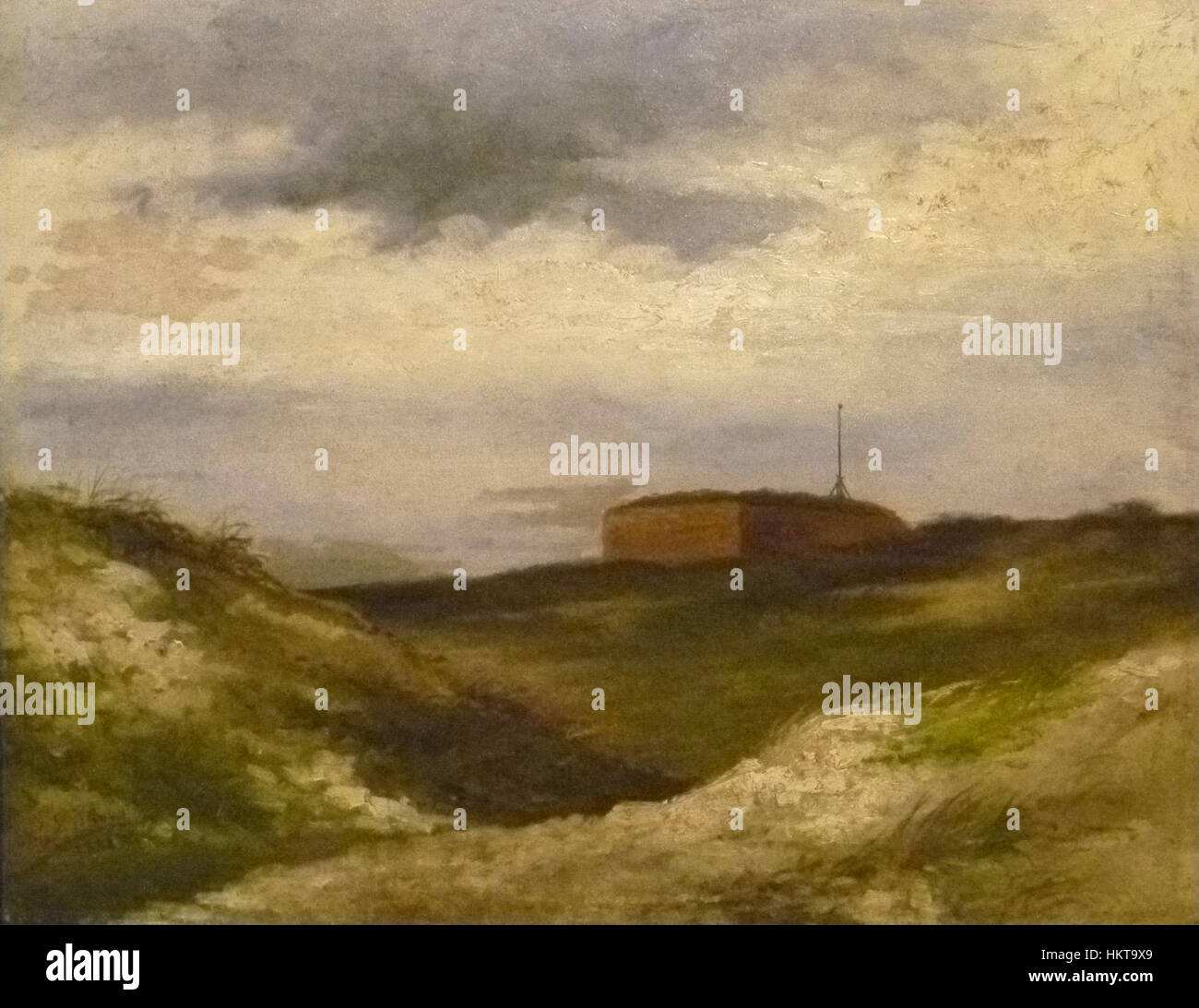 An 1885 painting by Emile Spilliaert depicting Fort Napoleon ...