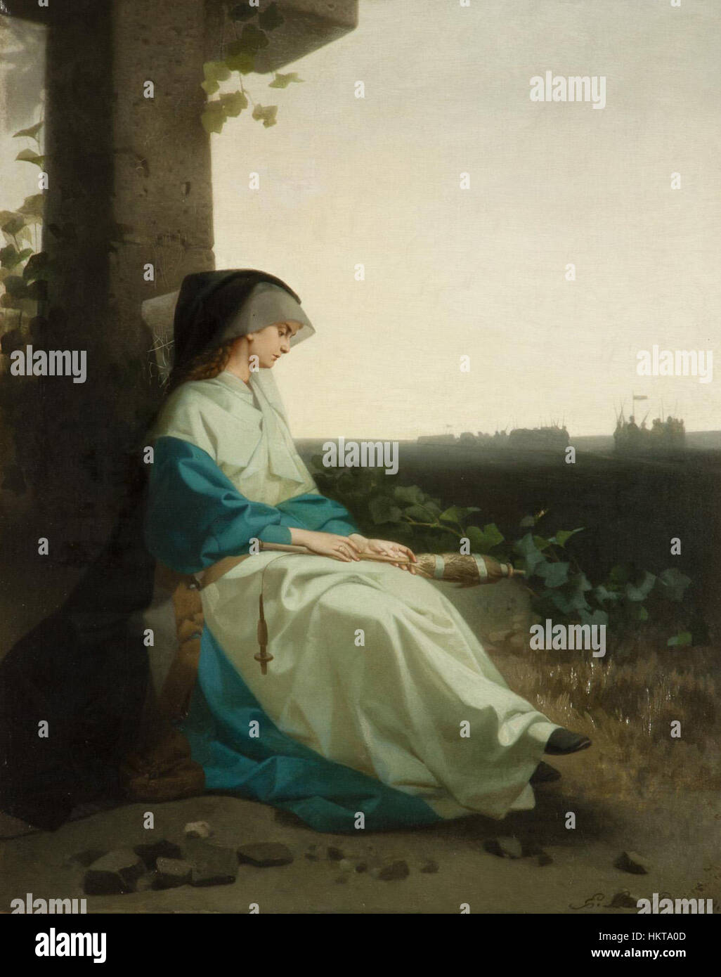 This painting by Emil Lauffer, titled 'Abschiednahme,' portrays an ...