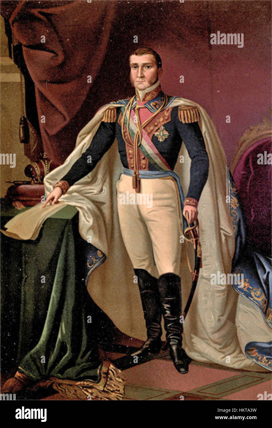 This painting of Emperor Agustin I shows his coronation portrait. The ...