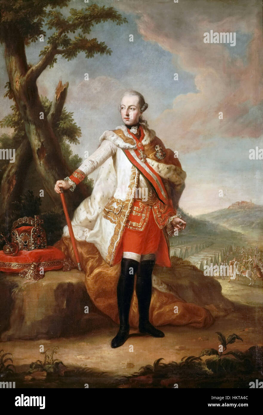 This oil painting portrays Emperor Joseph II, a significant ruler of ...