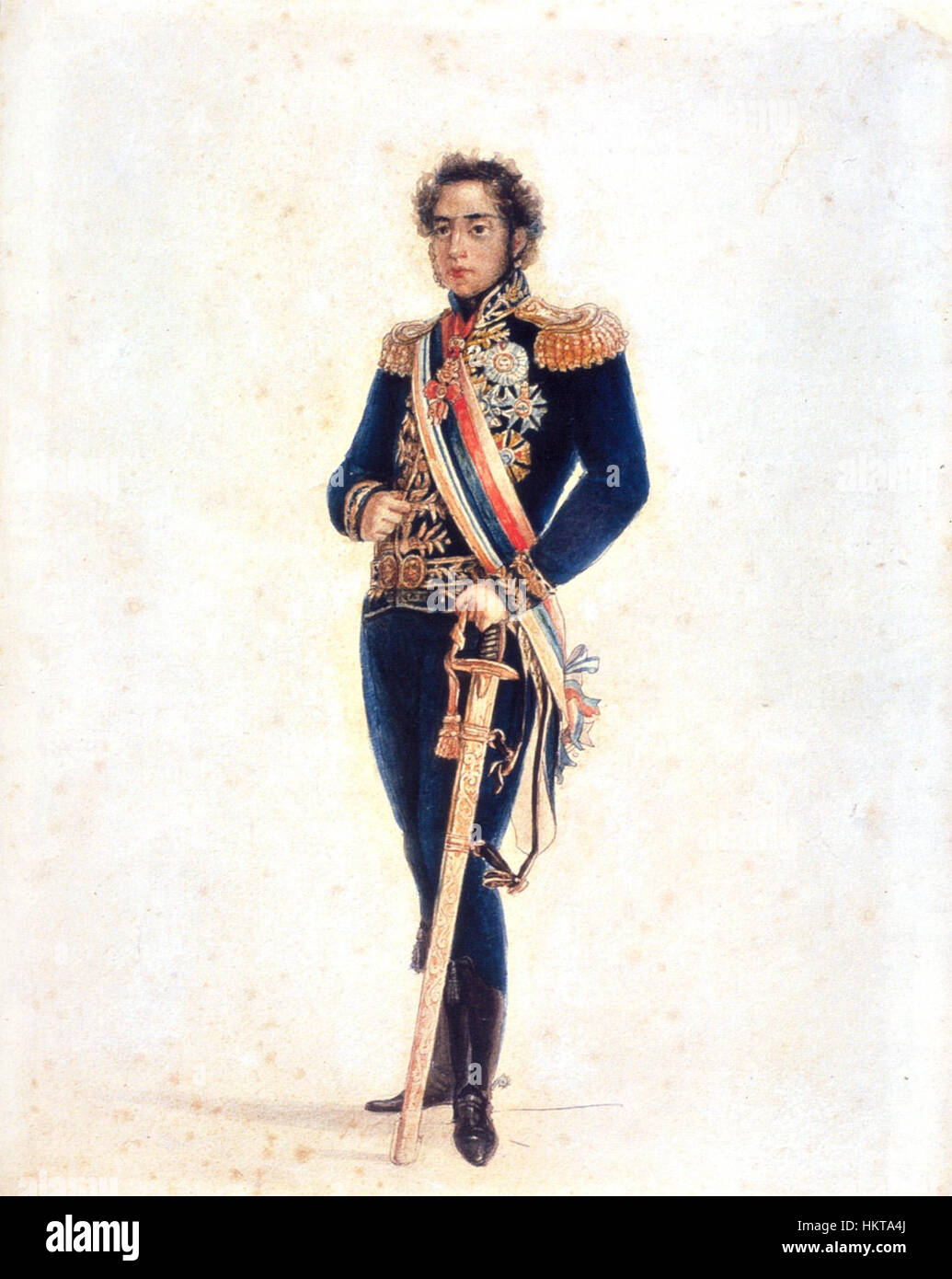 Portrait of Emperor Pedro I of Brazil, painted in 1816, depicting the ...