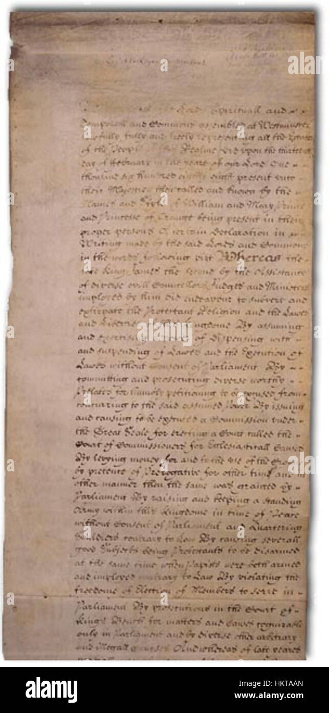 English bill of rights 1689 hi-res stock photography and images - Alamy