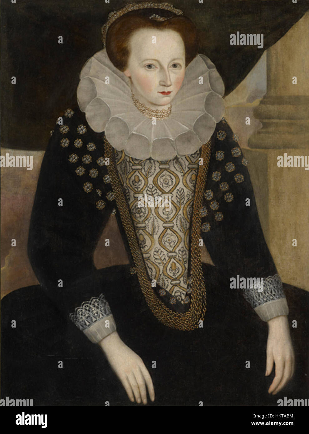 This portrait, attributed to the English School, depicts Lady Elizabeth ...