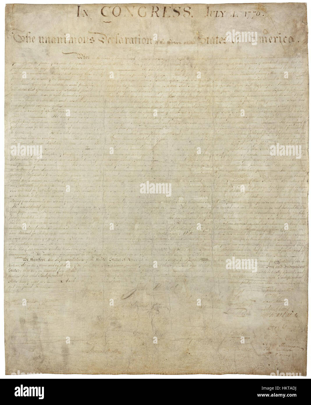 The 'Engrossed Declaration of Independence' is a historical document ...
