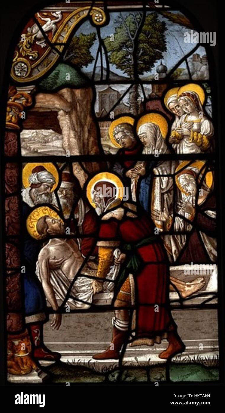 The 'Entombment' artwork, from Steinfeld Abbey, represents a classical ...