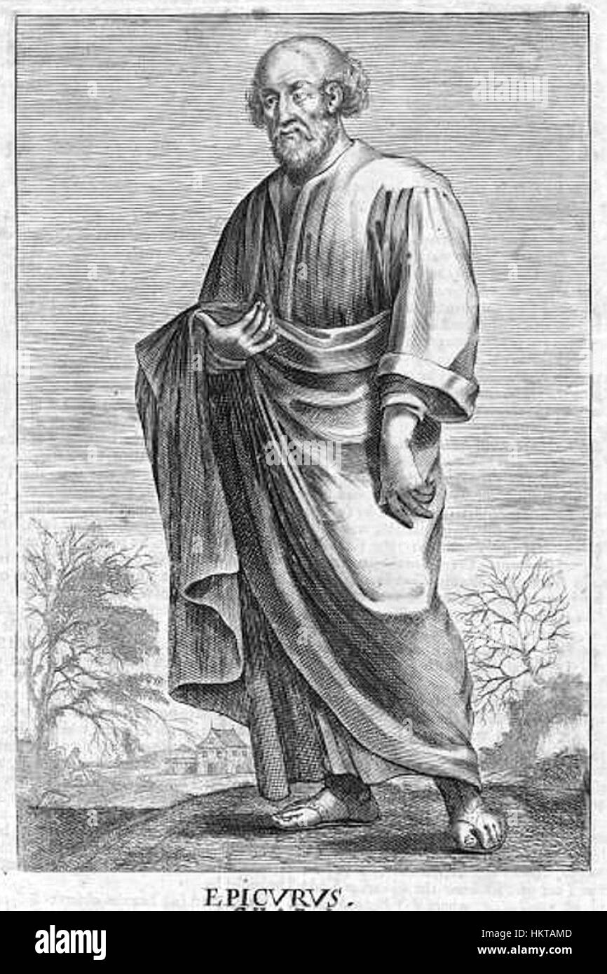 This illustration of the ancient Greek philosopher Epicurus is part of ...