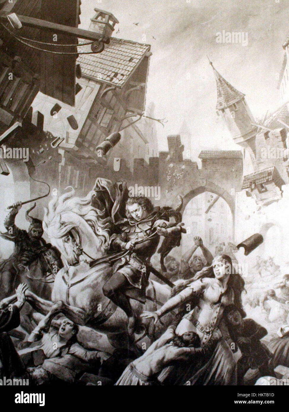This painting, 'Erdbeben Basel Jauslin-1,' depicts the aftermath of the ...