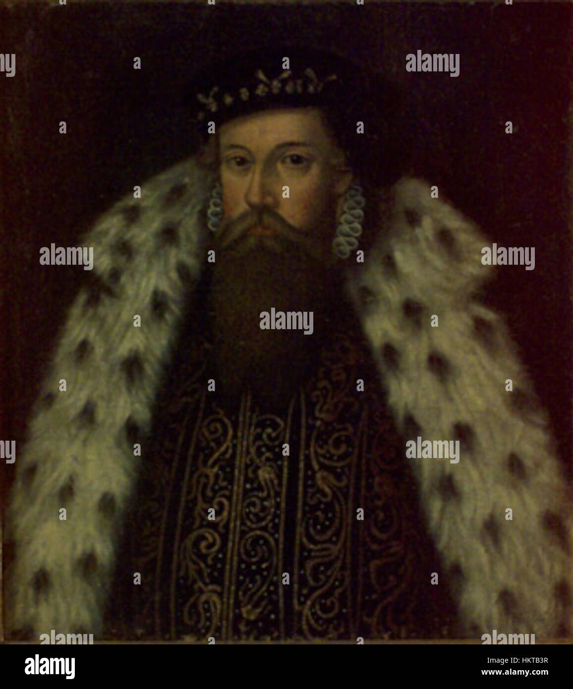 A portrait of Erik XIV of Sweden, painted in the 16th century. This oil ...