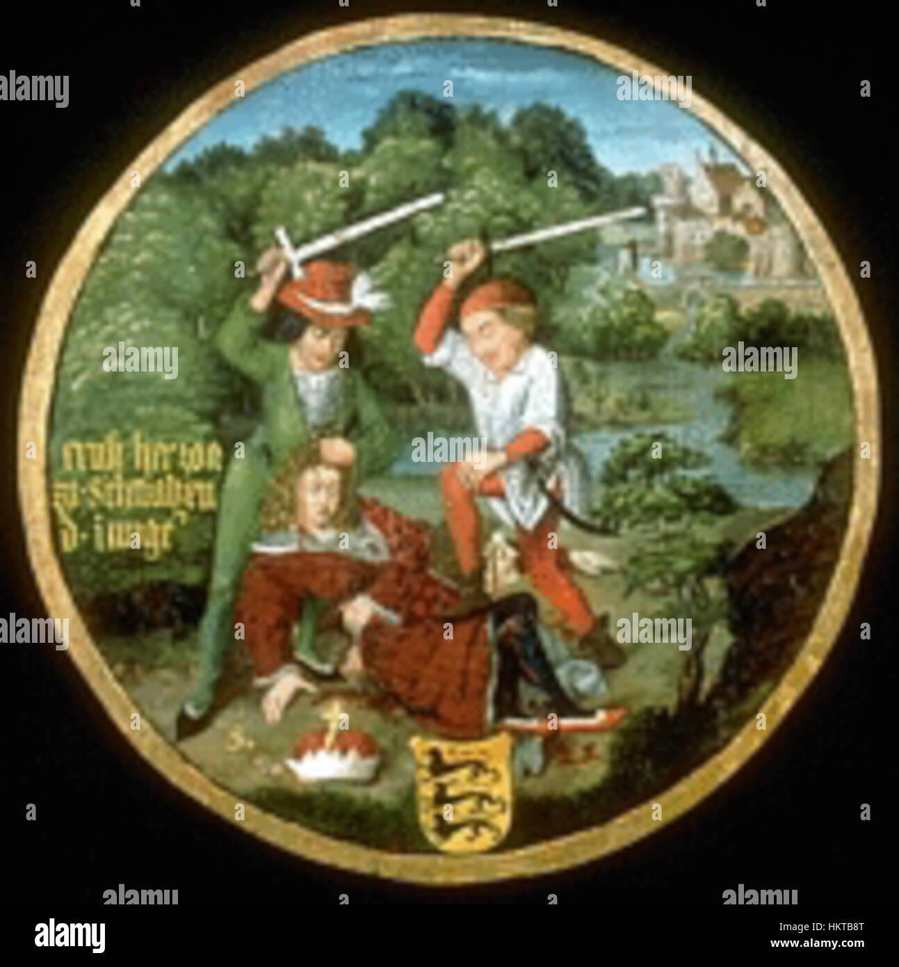 This artwork depicts Ernst der Jüngere, Duke of Swabia, a historical ...