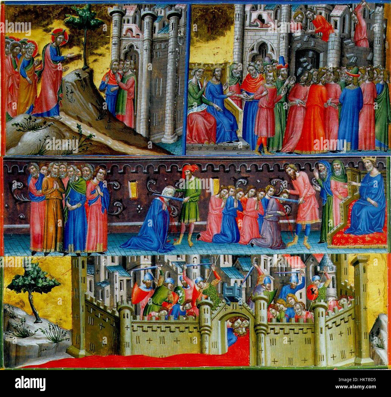 This artwork depicts the historical event of the Conquest of Jerusalem ...