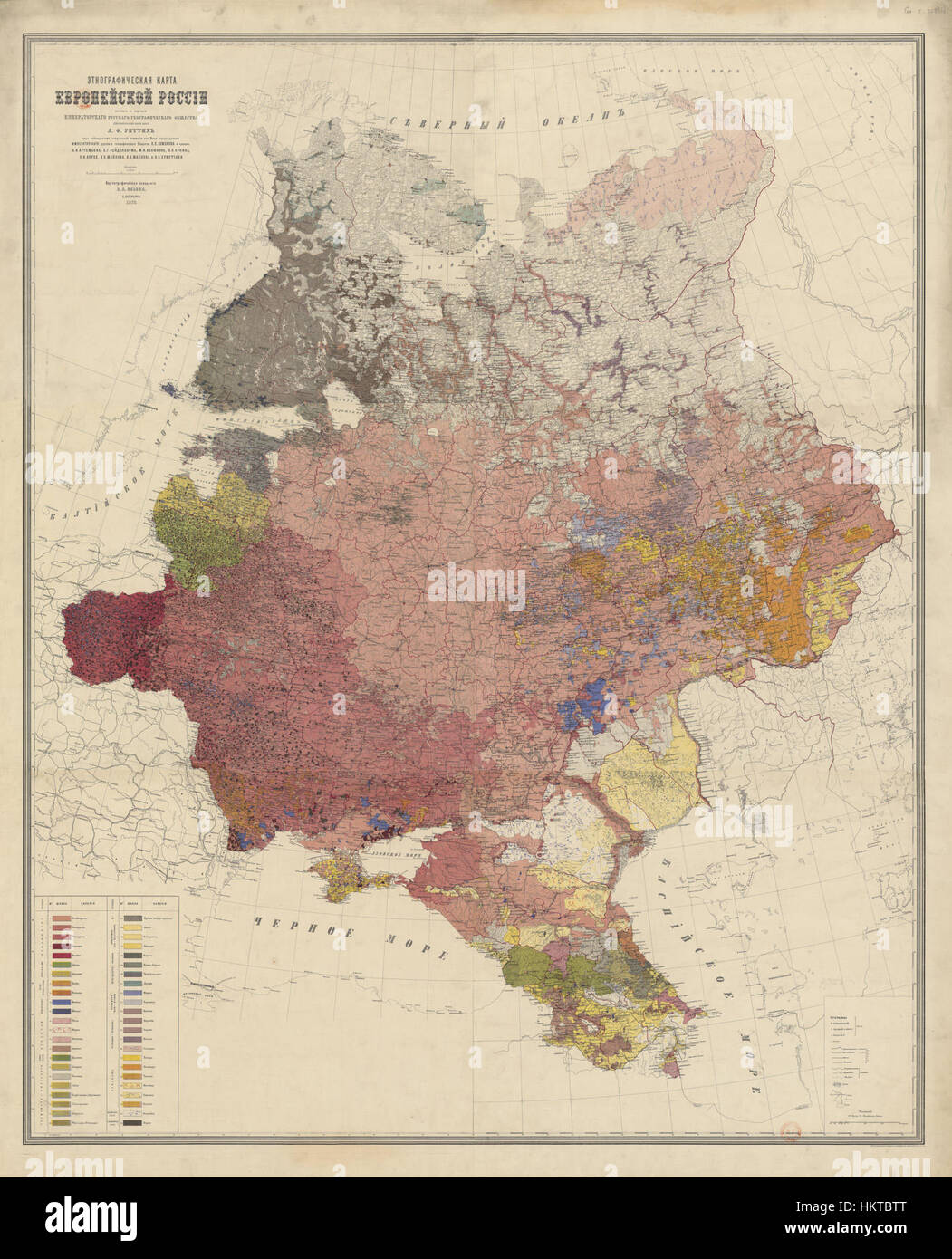 This 1875 map, created by Aleksandr Rittich, displays the ethnic ...
