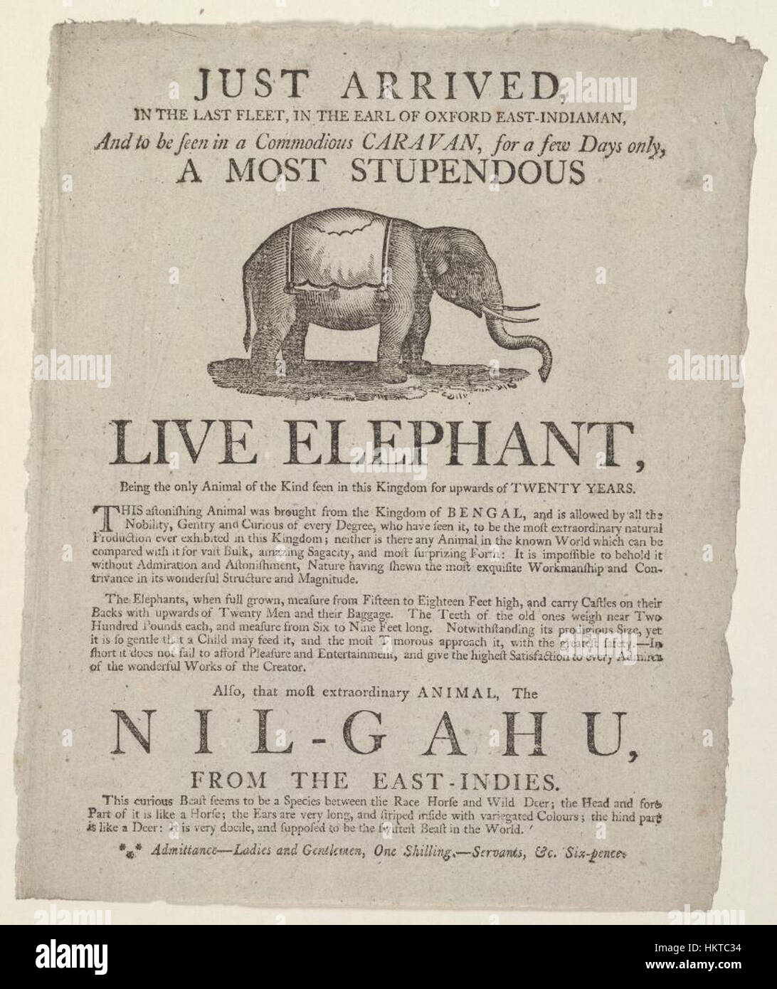This handbill from 1795, created by the Bodleian Libraries, advertises ...
