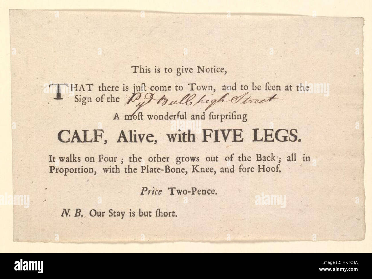 This handbill, part of the Bodleian Libraries collection, announces the ...