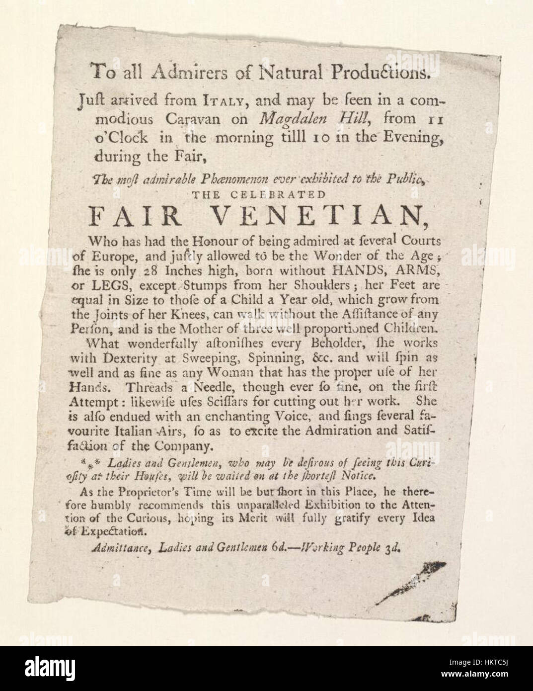 This handbill from the Bodleian Libraries announces *The Celebrated ...