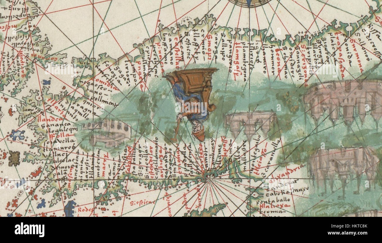 This map from the 1547 Portolan Atlas, attributed to an anonymous ...