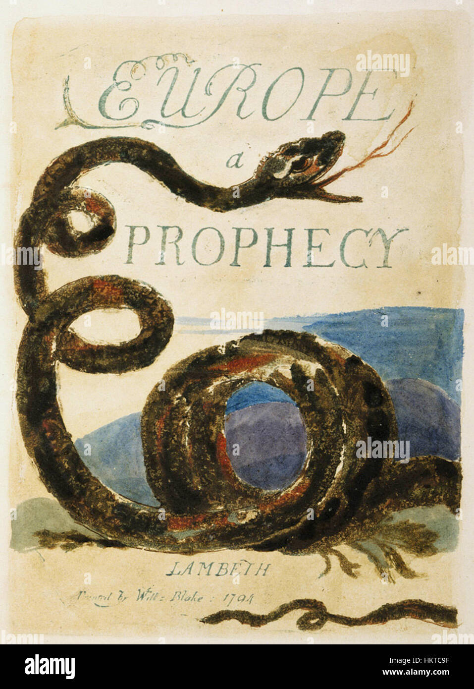 'Europe a Prophecy' by William Blake, completed in 1794, depicts the ...