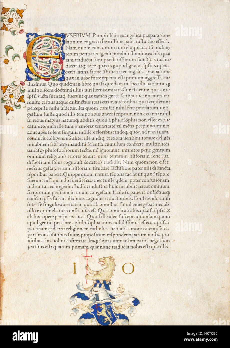 The 'Eusebius Evangelica Praeparatione,' printed by Jenson in 1470, is ...