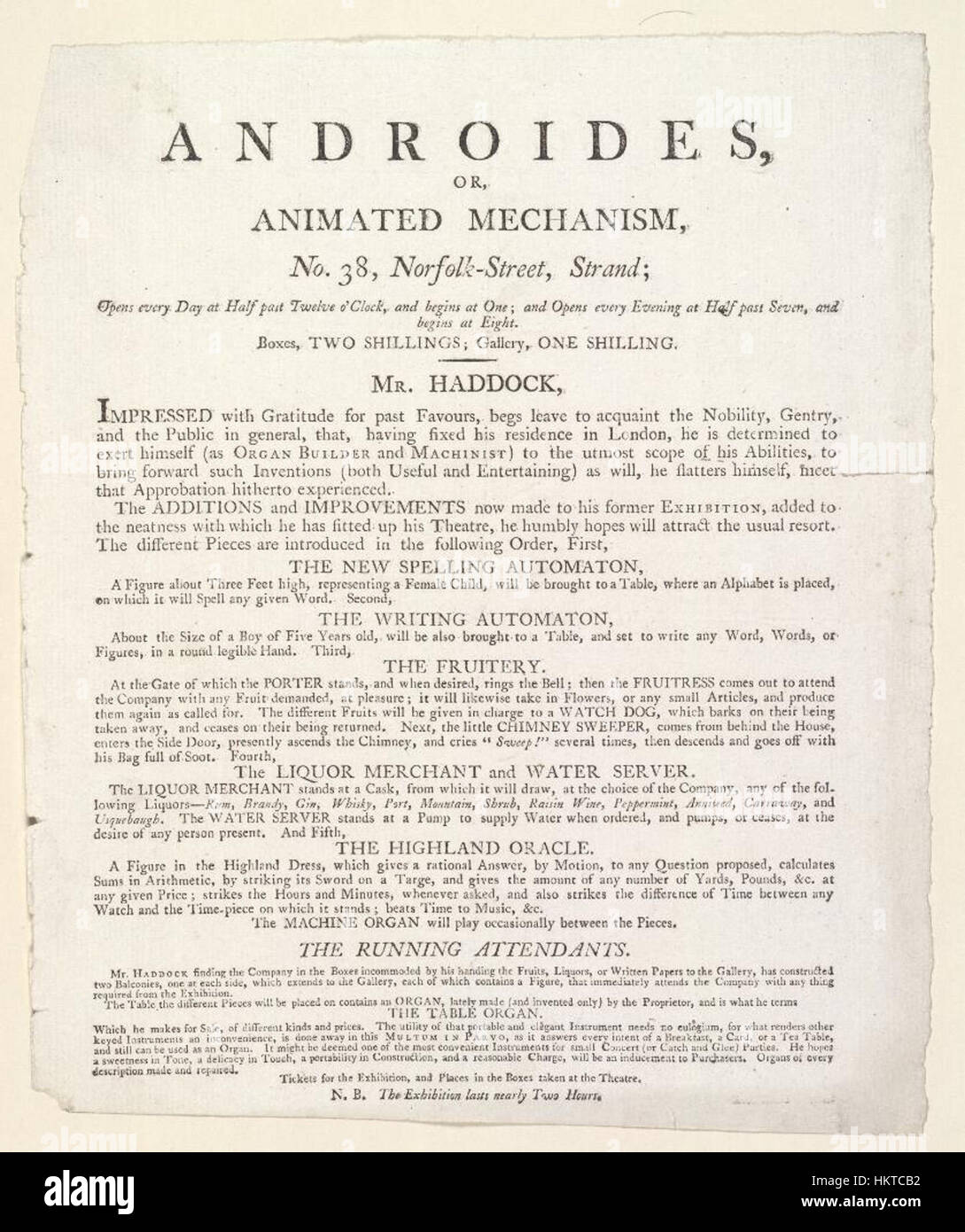This handbill from 1800, housed in the Bodleian Libraries, announces ...