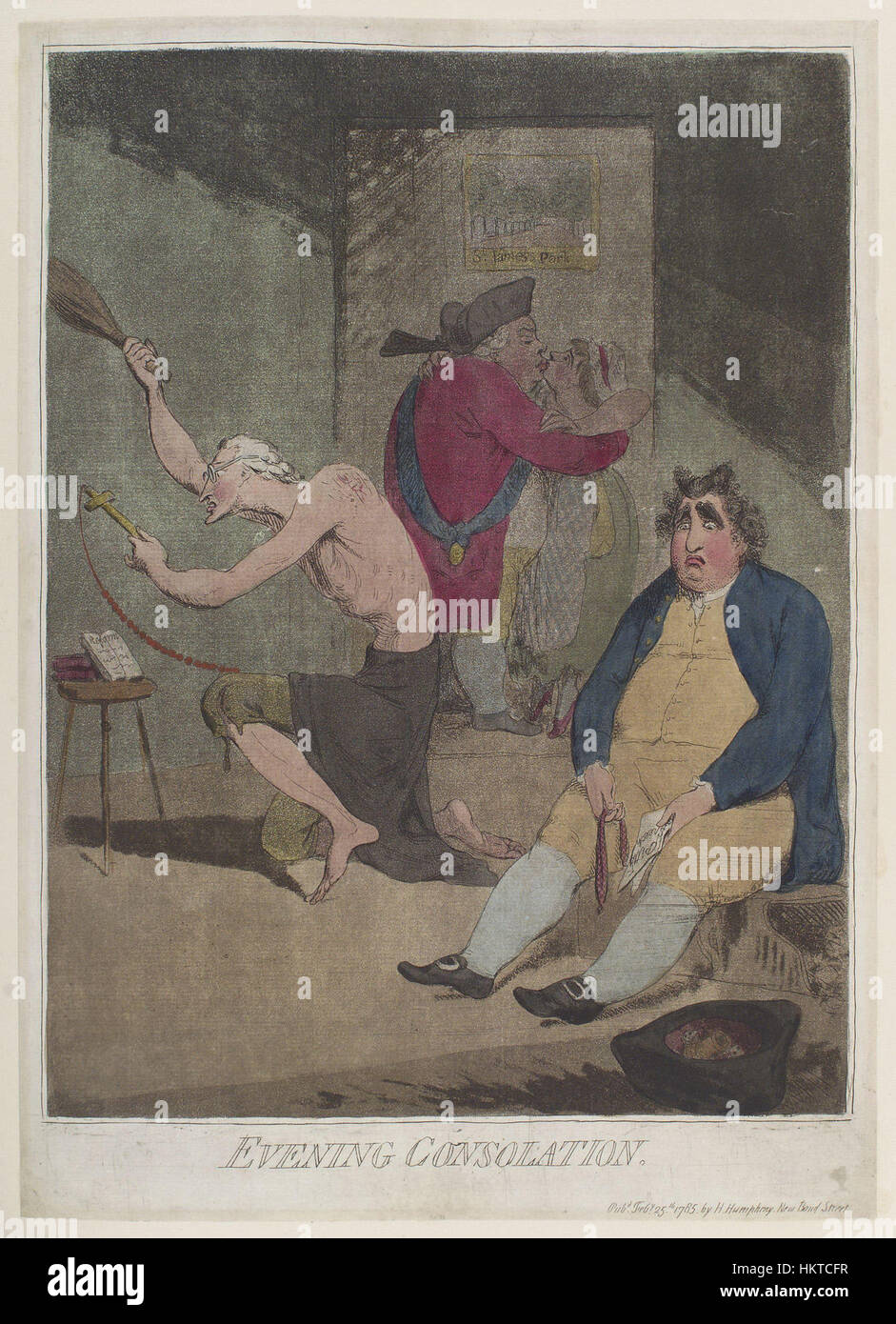 A satirical political cartoon by James Gillray titled 'Evening ...
