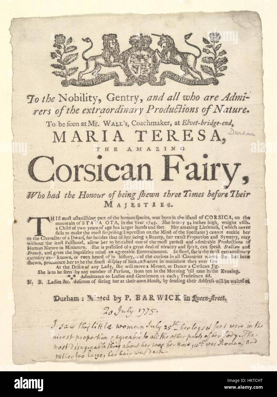 The handbill of Mr. Walls, held at the Bodleian Libraries, is a ...