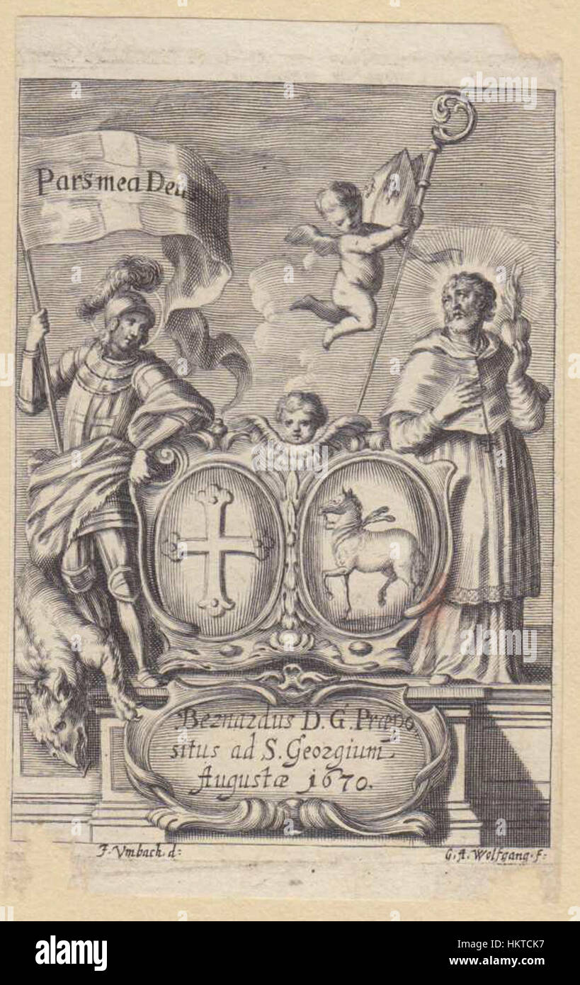 This ex-libris, an artistic bookplate, features a design from Augsburg ...