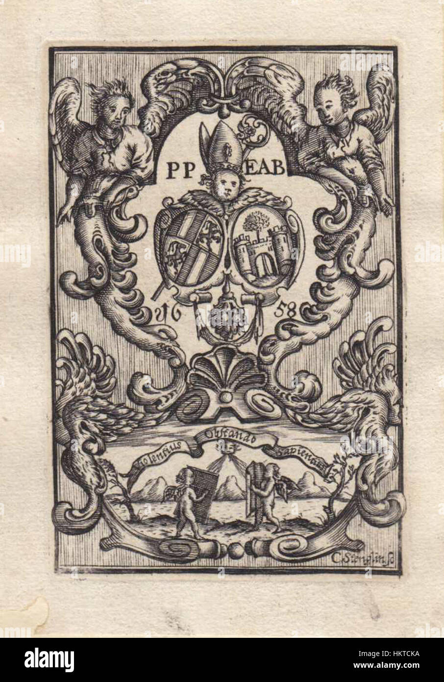 The 'Ex-libris Baumburg 02' is a bookplate design featuring intricate ...