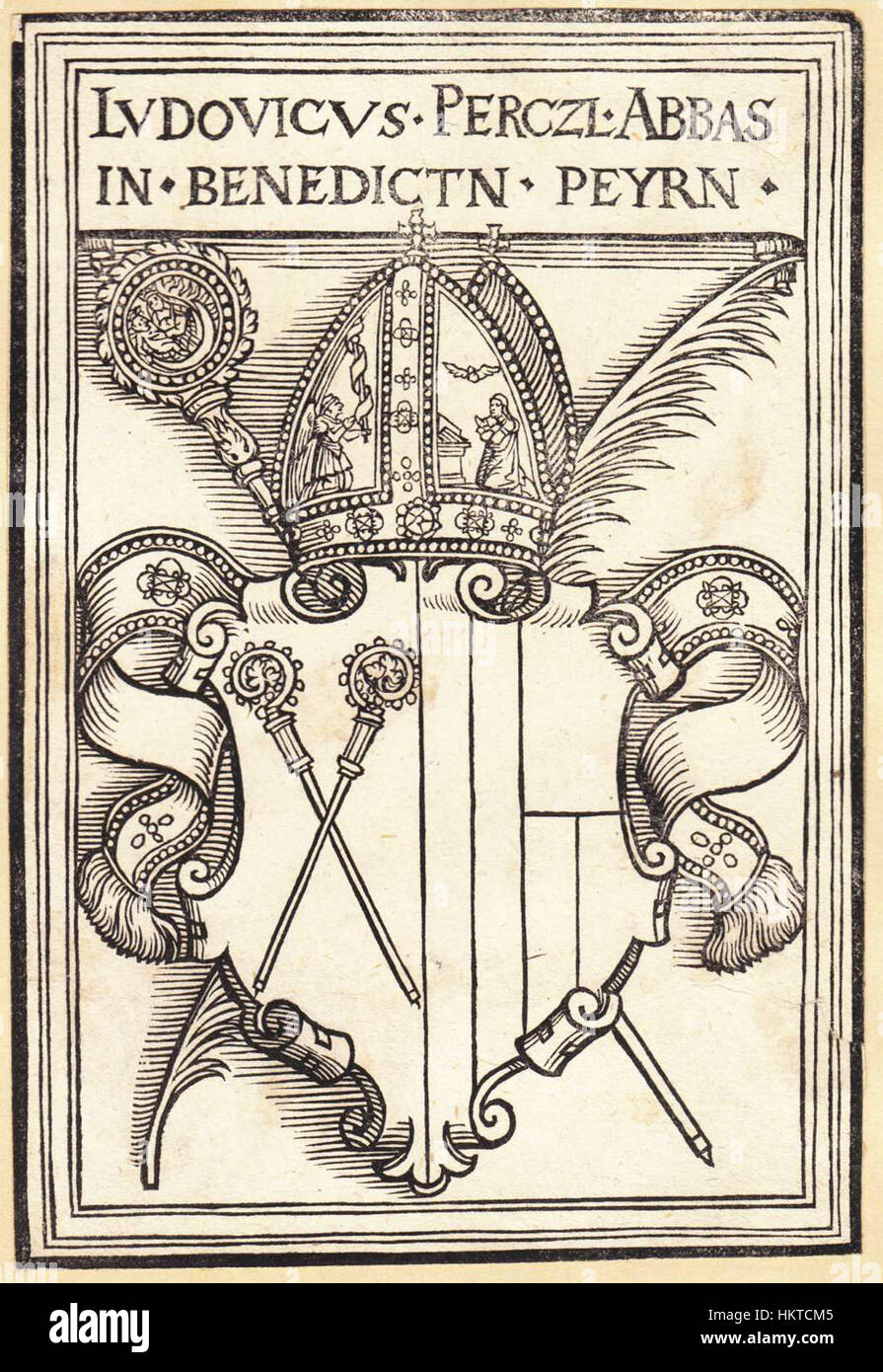 This 'Ex-libris' design is from Benediktbeuern, featuring intricate ...