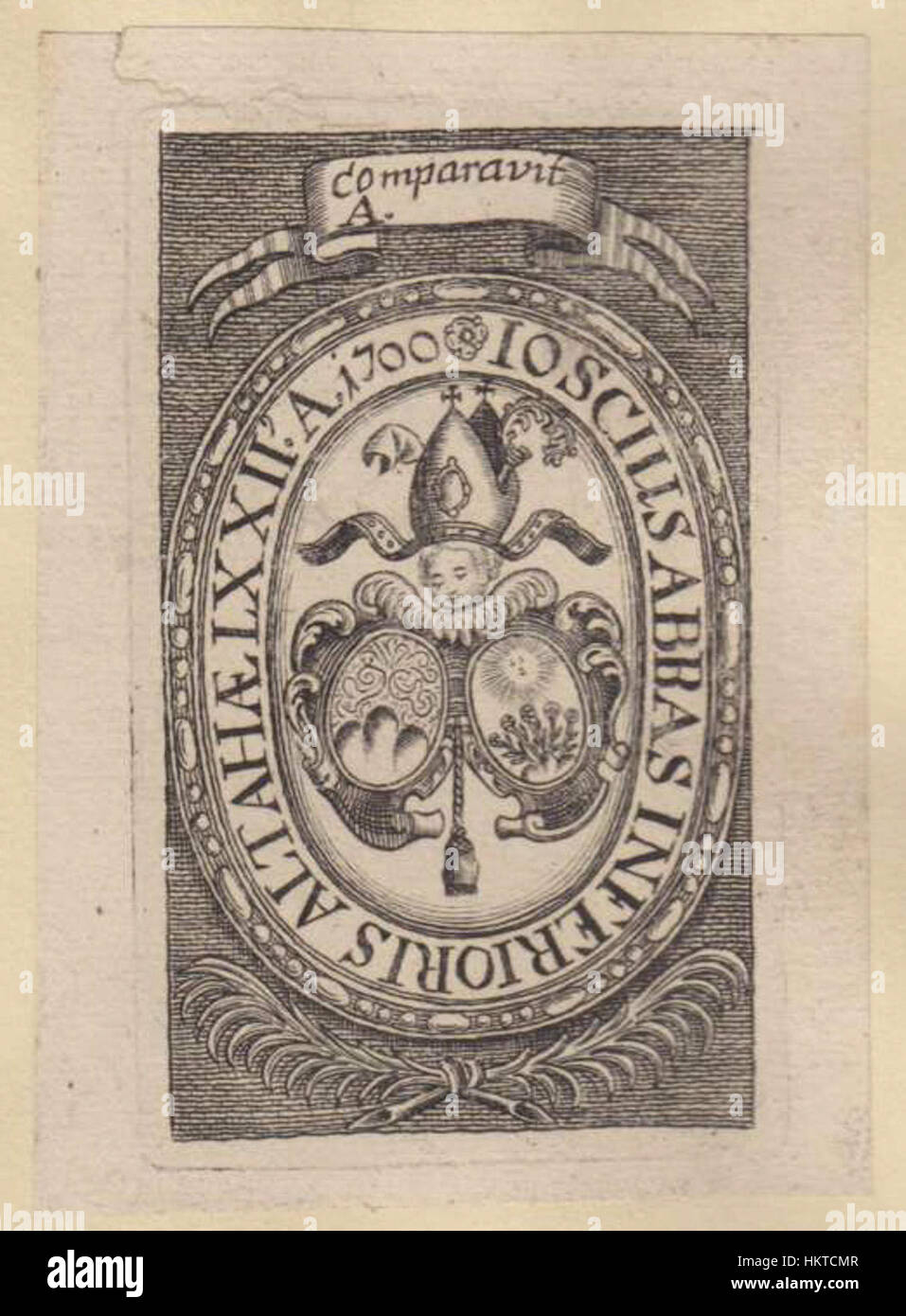 This artwork is an ex-libris design from Niederaltaich, showcasing a ...