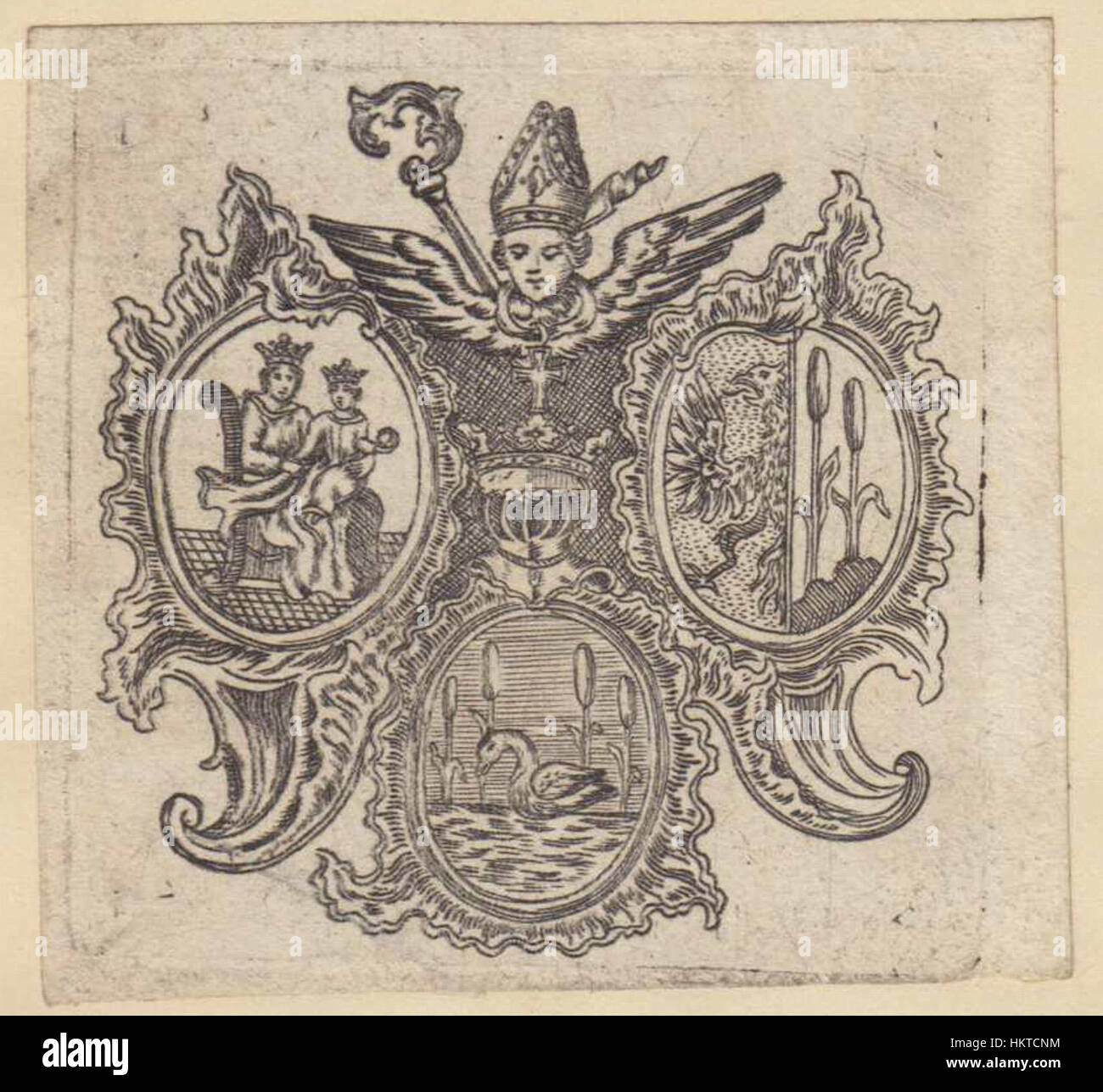 This ex-libris design, associated with the Augustinian Order's Rohr ...