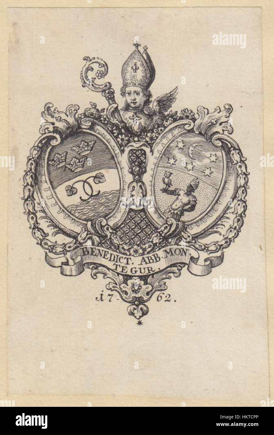 An Ex-libris from Tegernsee, a print or bookplate art piece. The ...