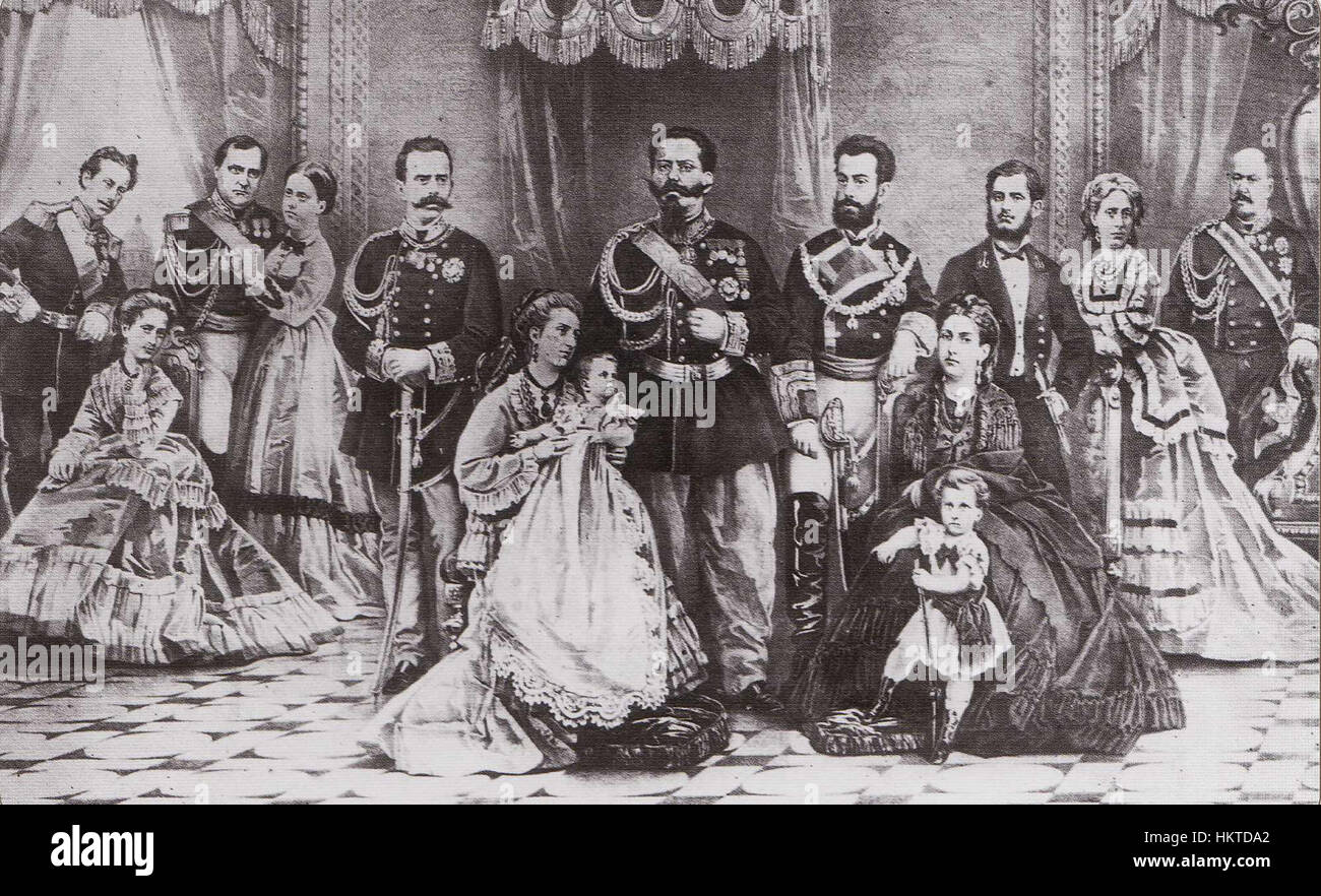 This historical artwork depicts the royal family during the reign of ...