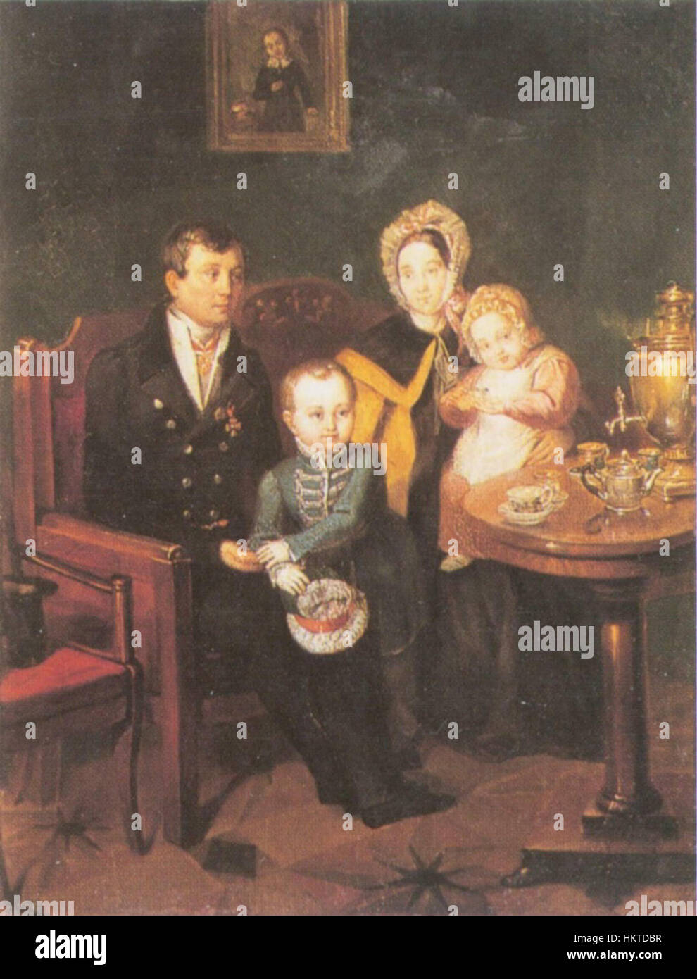The 'Family Portrait' by Mokritskiy is a detailed 19th-century artwork ...