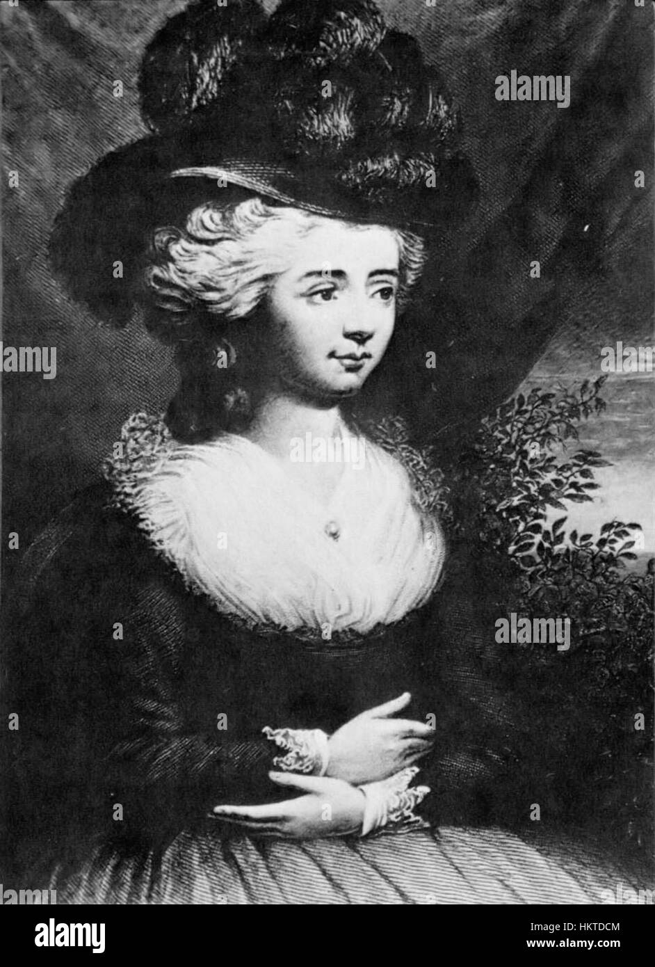 A portrait of Fanny Burney, a notable figure in 18th-century literature ...