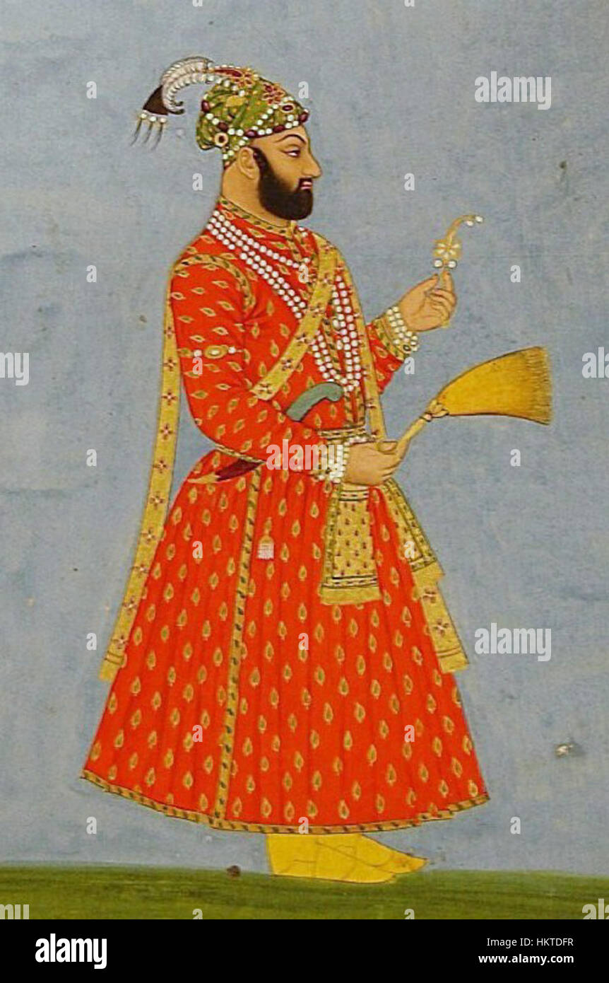 This portrait depicts Farrukhsiyar, the Mughal Emperor of India, known ...