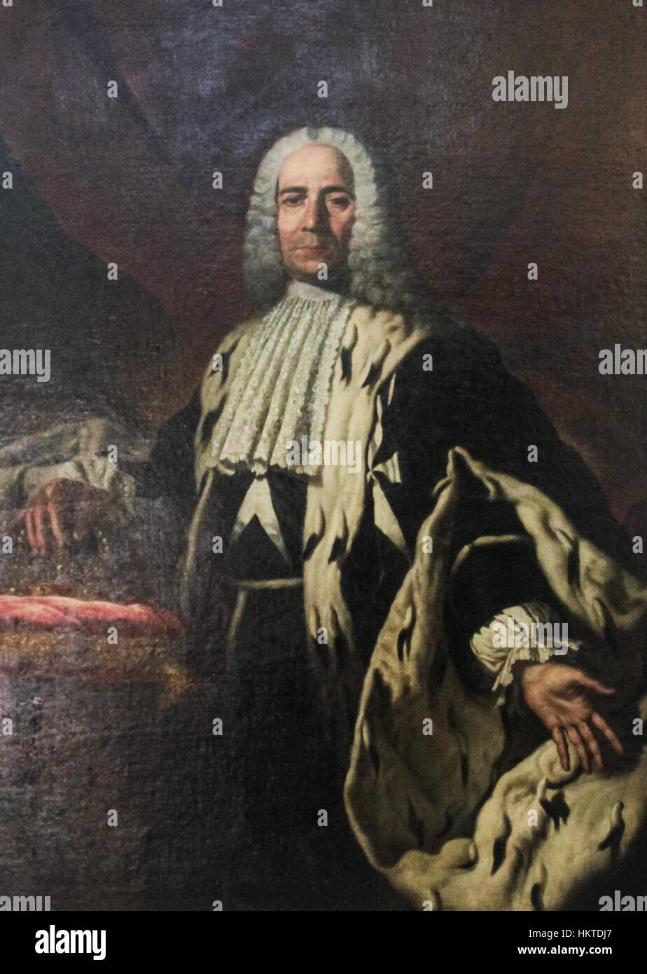 The portrait of Grand Master Emmanuel Pinto de Fonseca by Favray ...