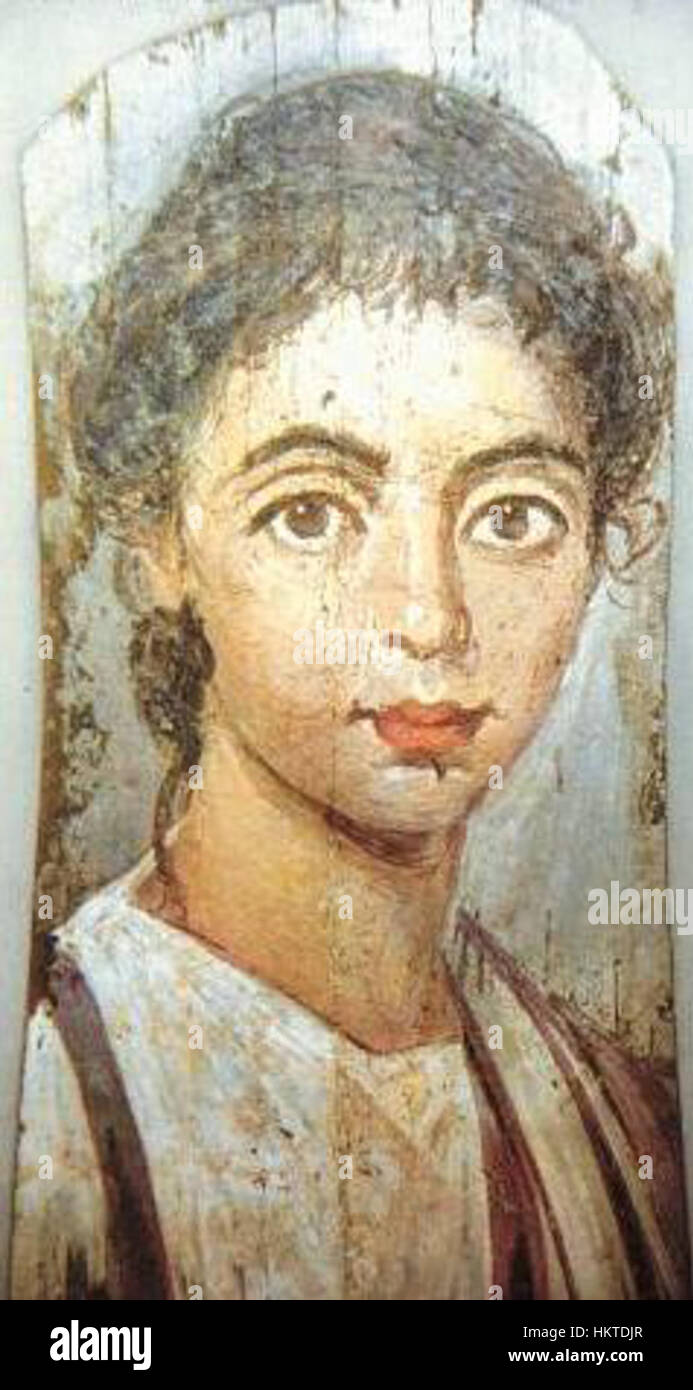 This artwork, titled 'Fayum-50', is part of the ancient Egyptian Fayum ...