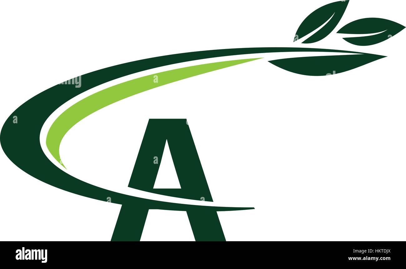 Swoosh Leaf Letter A Stock Vector Image & Art - Alamy
