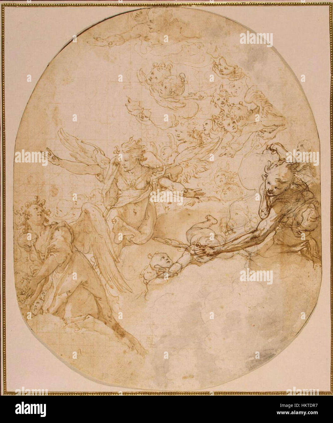 'Angels and Cherubim Among Clouds' by Federico Zuccaro is a masterpiece ...