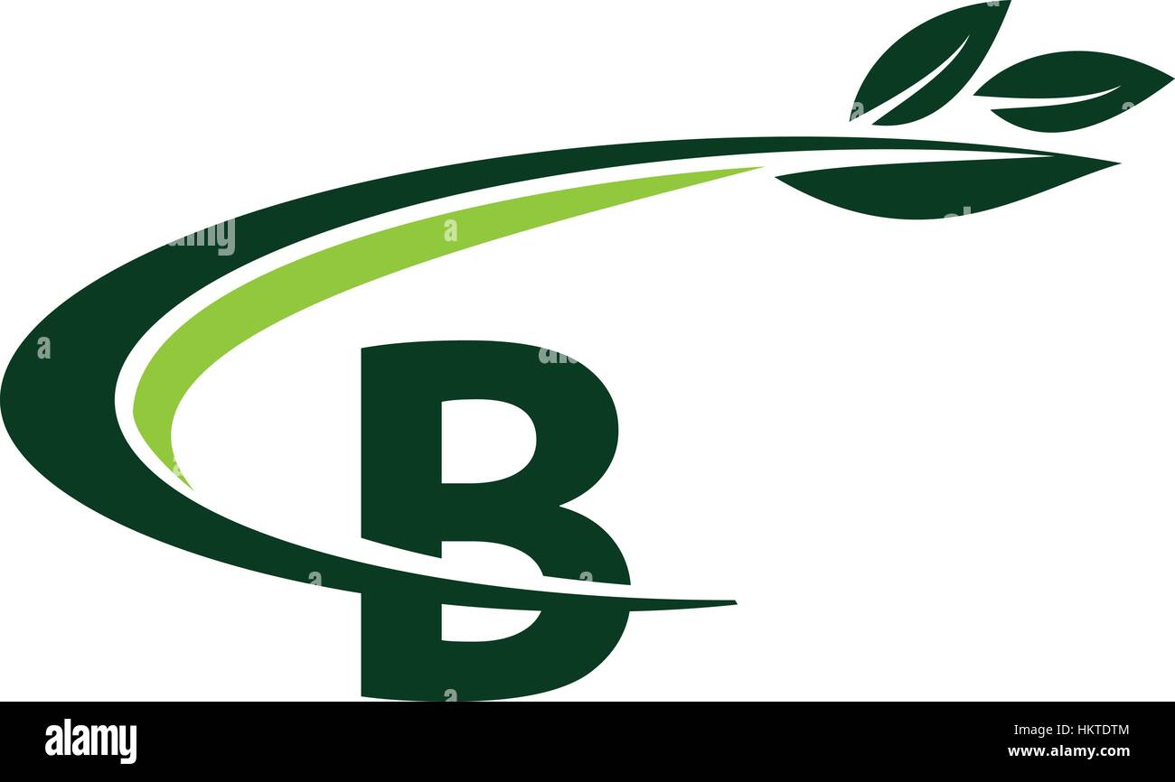 Swoosh Leaf Letter B Stock Vector Image & Art - Alamy
