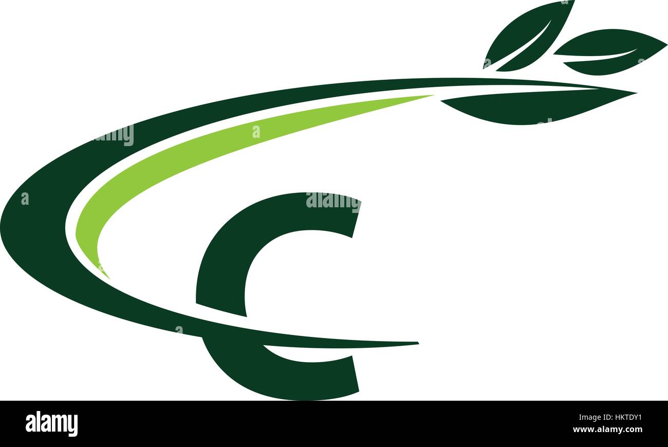 Swoosh Leaf Letter C Stock Vector Image & Art - Alamy