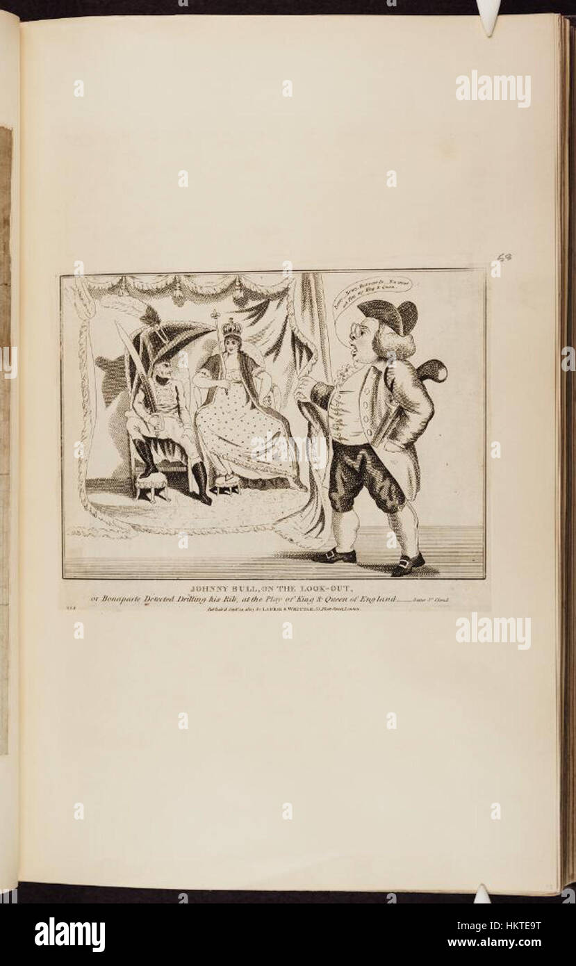 This satirical painting, *Johnny Bull on the Lookout*, by an unknown ...