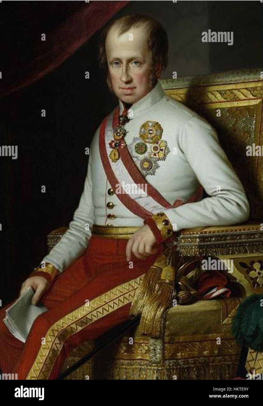 This portrait of Ferdinand I, Emperor of Austria, highlights the regal ...