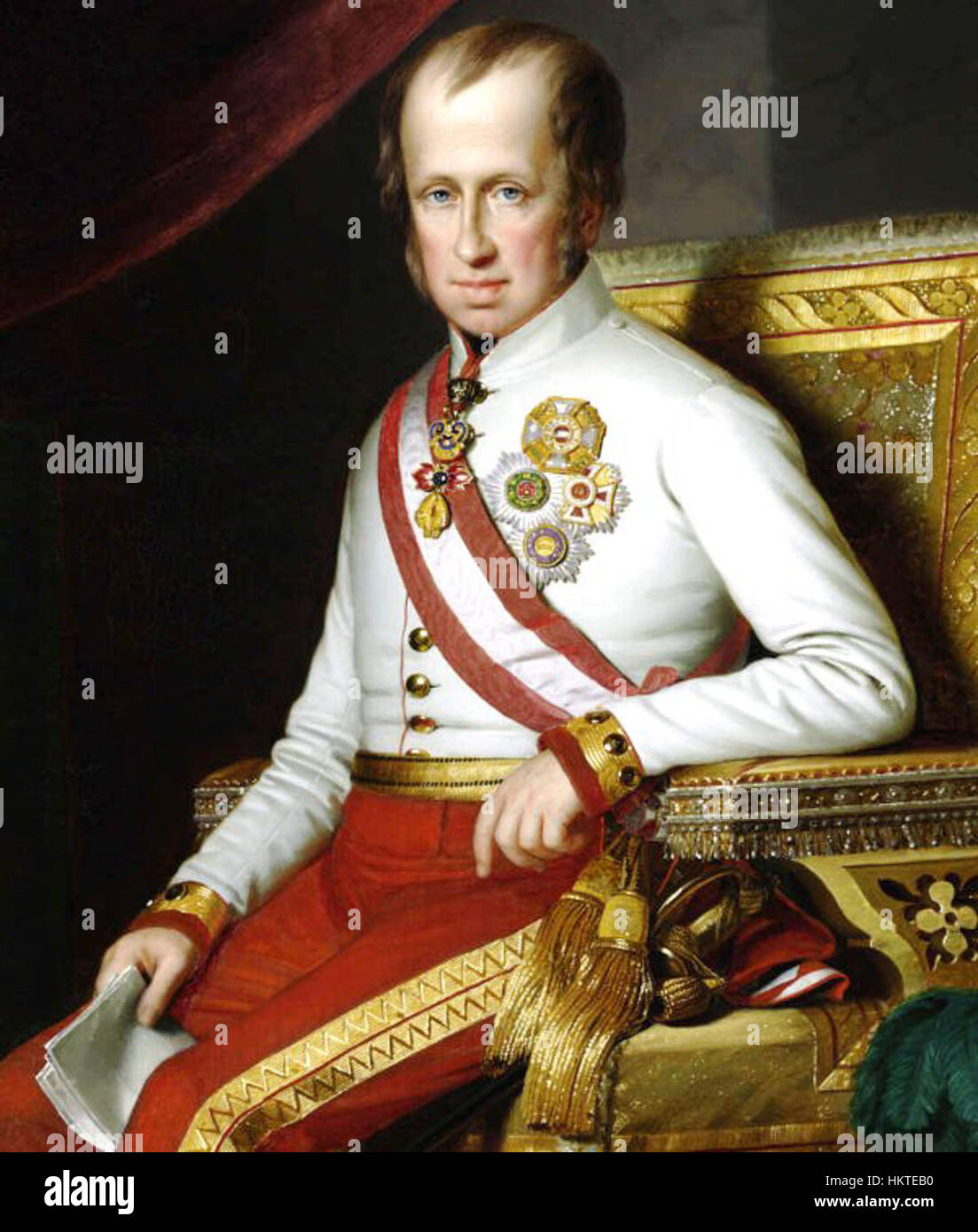 A portrait of Ferdinand I, Emperor of Austria, showcasing his regal ...