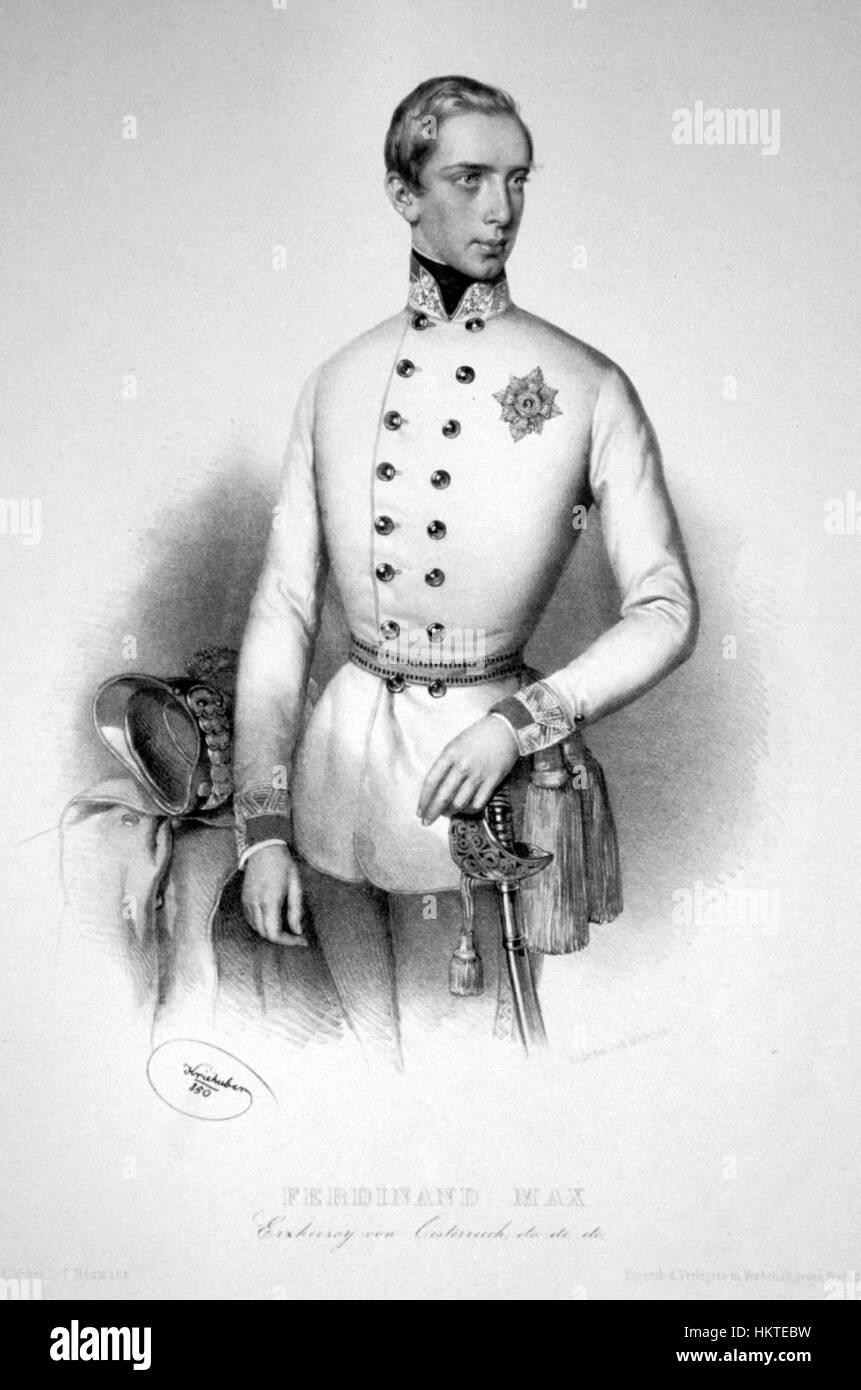 This lithograph of Ferdinand Maximilian, the archduke of Austria ...