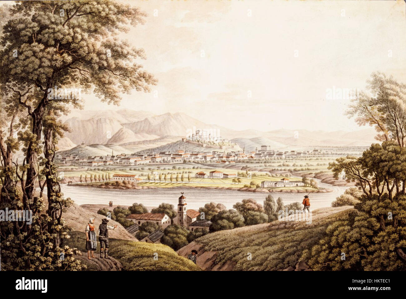 *Panorama Gorice* by Ferdinand Runk depicts a sweeping landscape of the ...