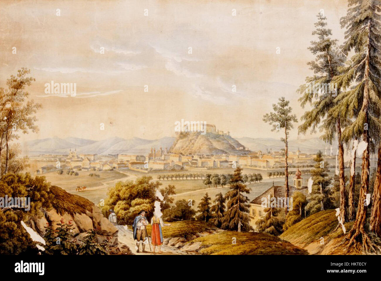 Ferdinand Runk's 'Veduta Ljubljane' is a detailed landscape painting of ...