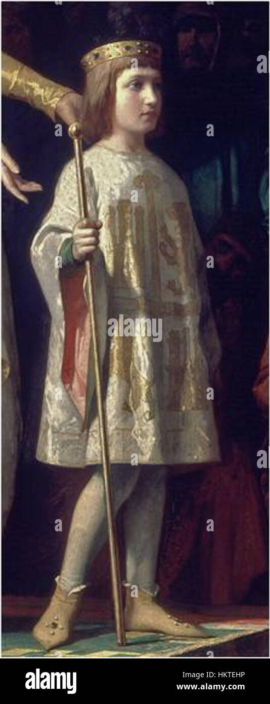 This painting by Gisbert depicts King Fernando IV of Castile, focusing ...