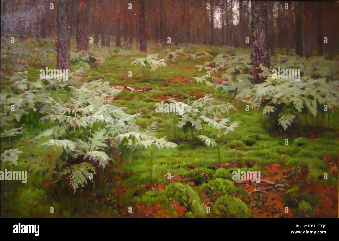 Fern in forest by I. Levitan (1895, N. Novgorod Stock Photo - Alamy